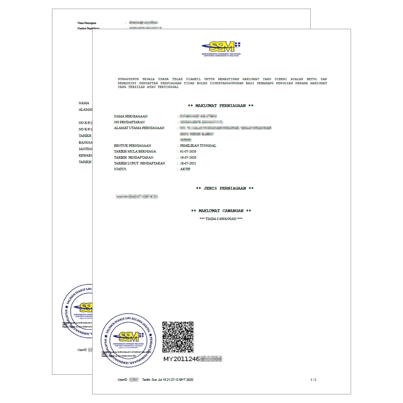 Ezbiz SSM | Daftar | Renew SSM & Lesen Kewangan MOF